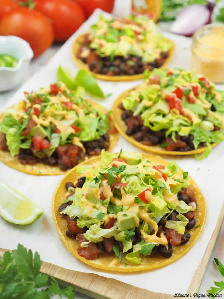 Super Easy Vegan Black Bean Tostada – Dianne's Vegan Kitchen