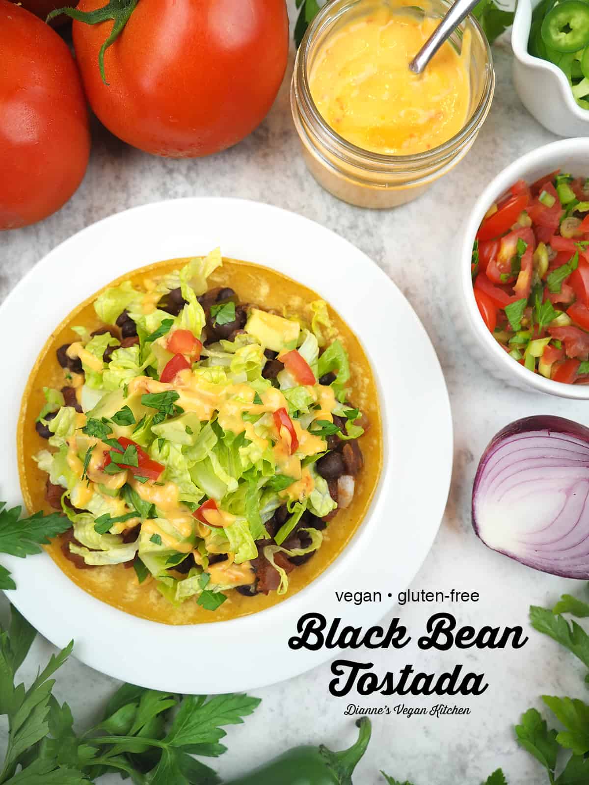 Super Easy Vegan Black Bean Tostada – Dianne's Vegan Kitchen