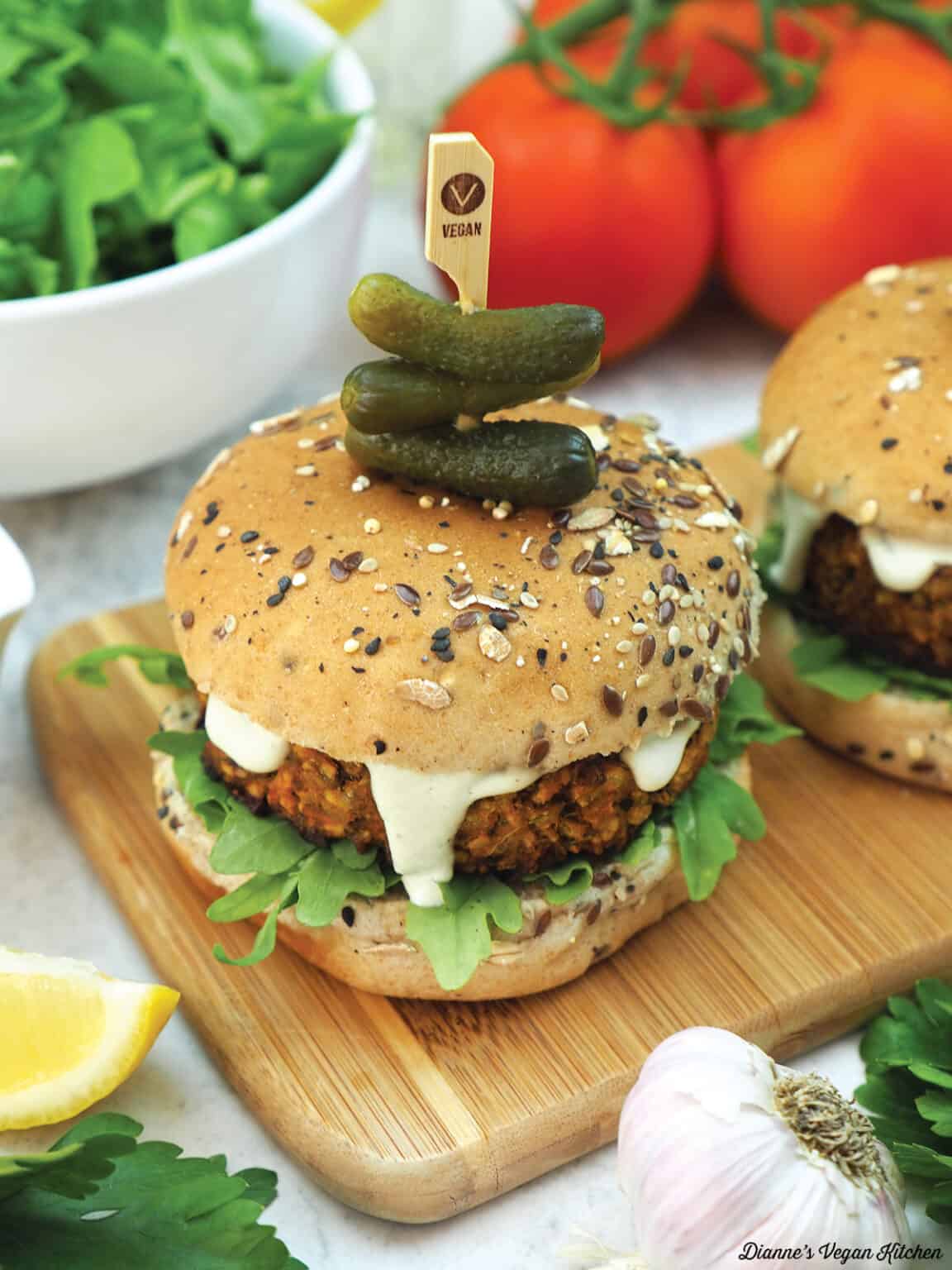 Autumn Burger from Vegan Burgers & Burritos – Dianne's Vegan Kitchen