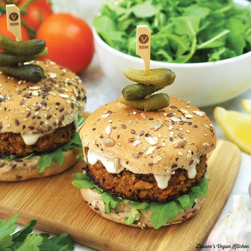 Autumn Burger from Vegan Burgers & Burritos – Dianne's Vegan Kitchen