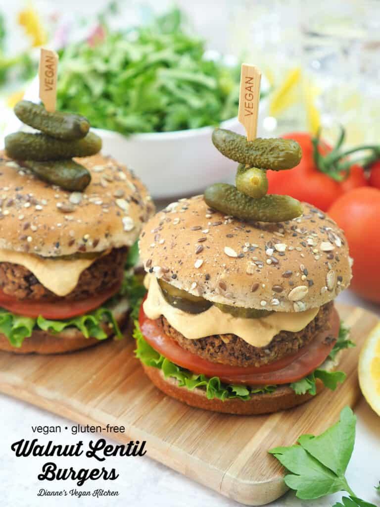 Easy Vegan Walnut Lentil Burgers – Dianne's Vegan Kitchen